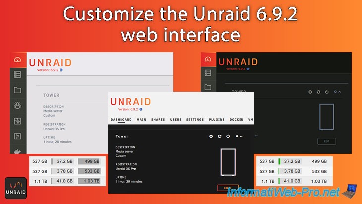 Customize the Unraid 6.9.2 web interface - NAS - Tutorials ...